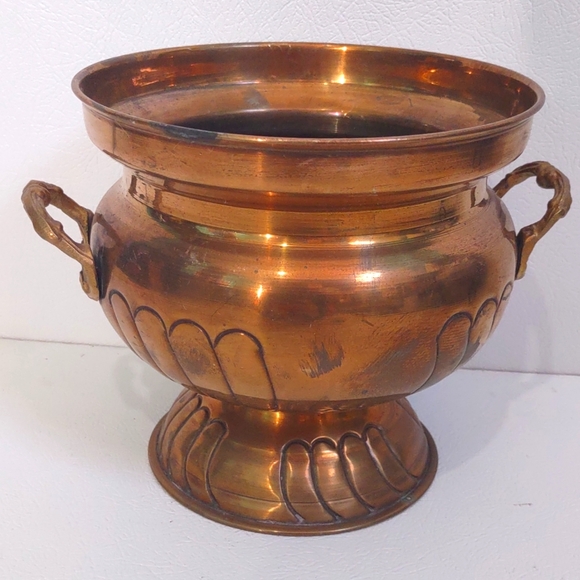 Accents | Midcentury Solid Brass Splatoon Bowl Planter Champagne Ice ...